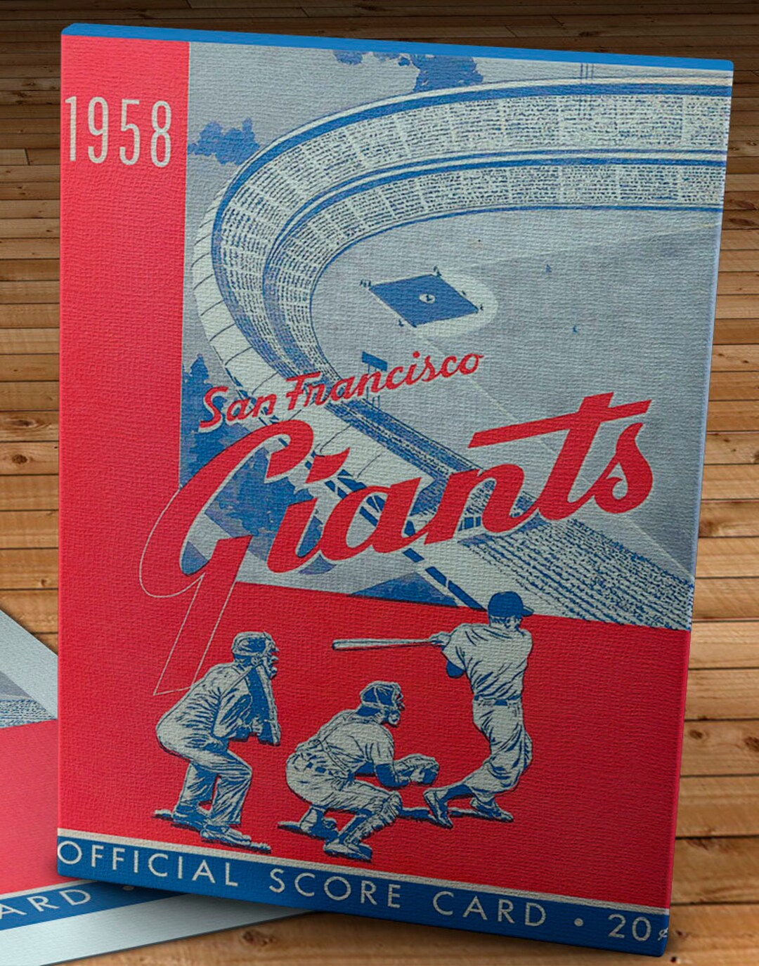 1958 Vintage San Francisco Giants Baseball Program Cover - Canvas ...