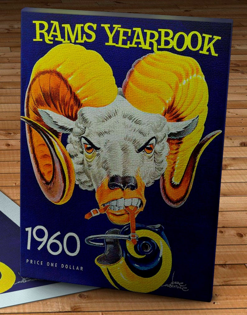 1960 Vintage Los Angeles Rams Football Yearbook Canvas Gallery Wrap - Etsy
