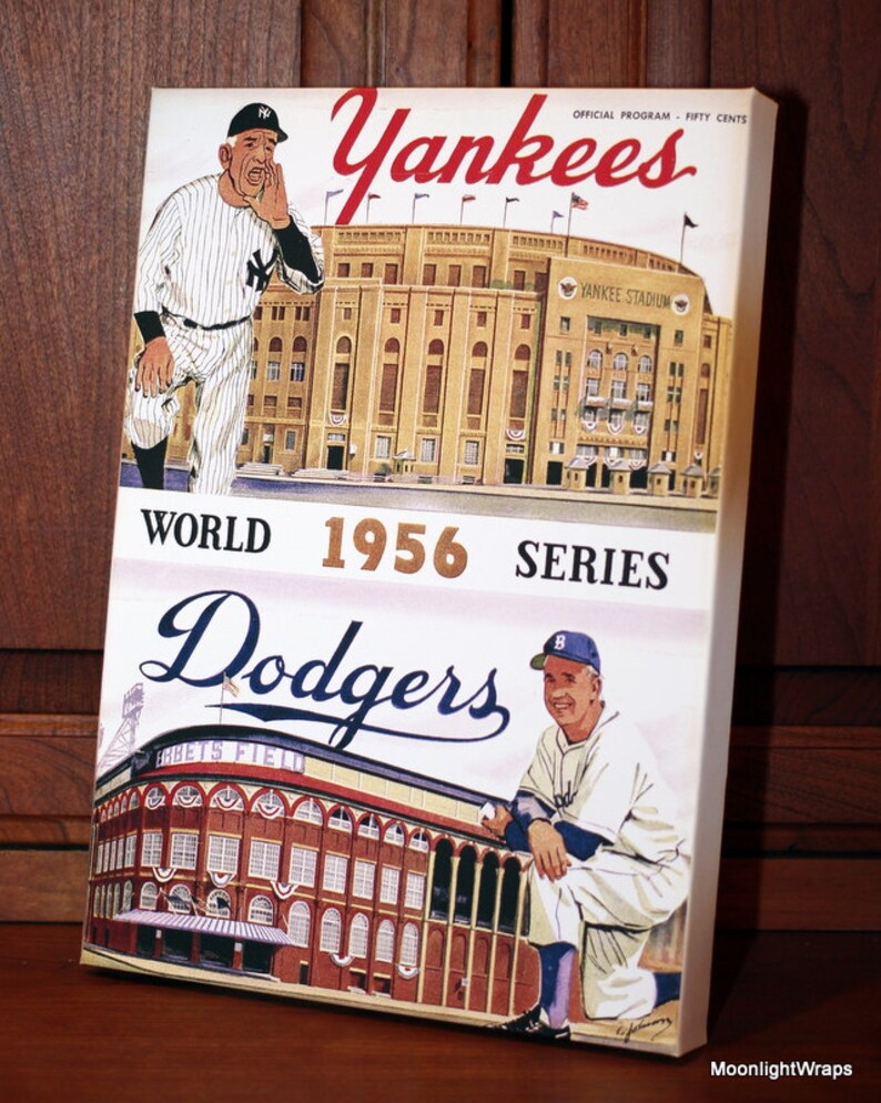 1956 Vintage Brooklyn Dodgers Vs New York Yankees Yankees - Etsy