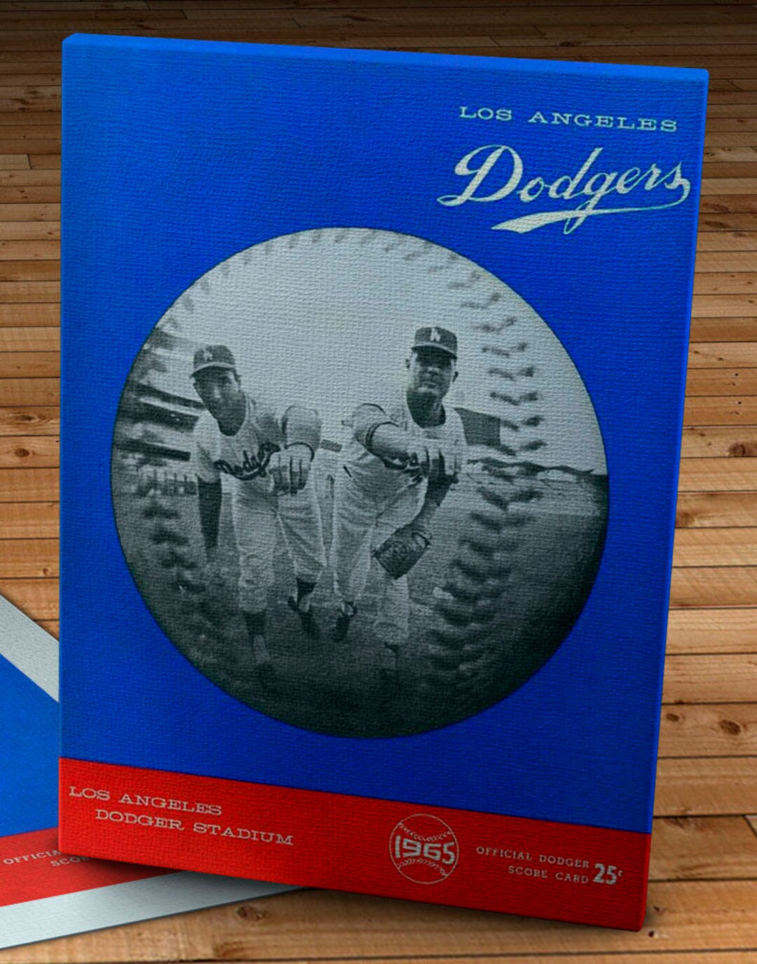 1965 Vintage Los Angeles Dodgers Program - Koufax and Drysdale - Canvas ...