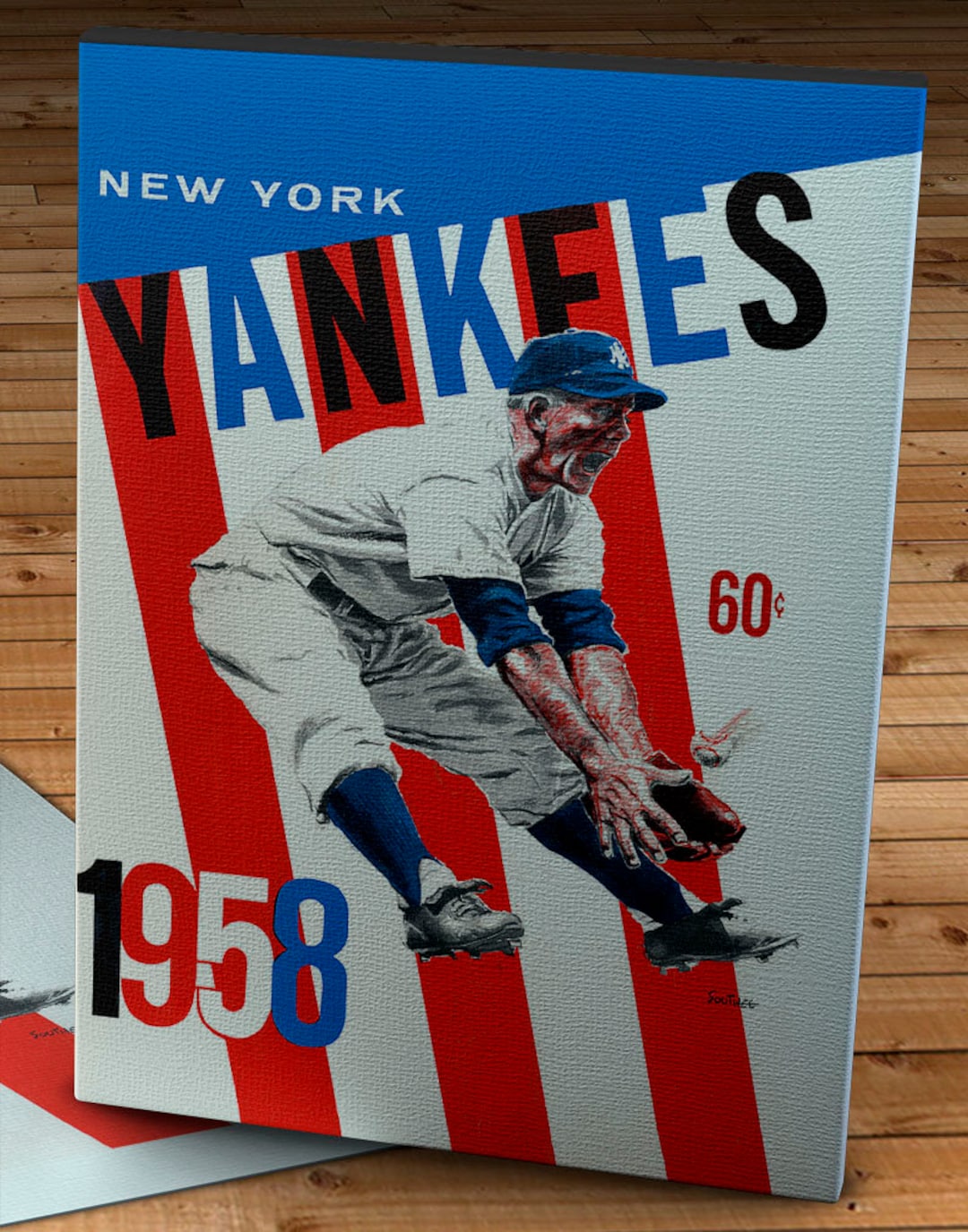 1958 Vintage New York Yankees Yearbook - Canvas Gallery Wrap - Etsy