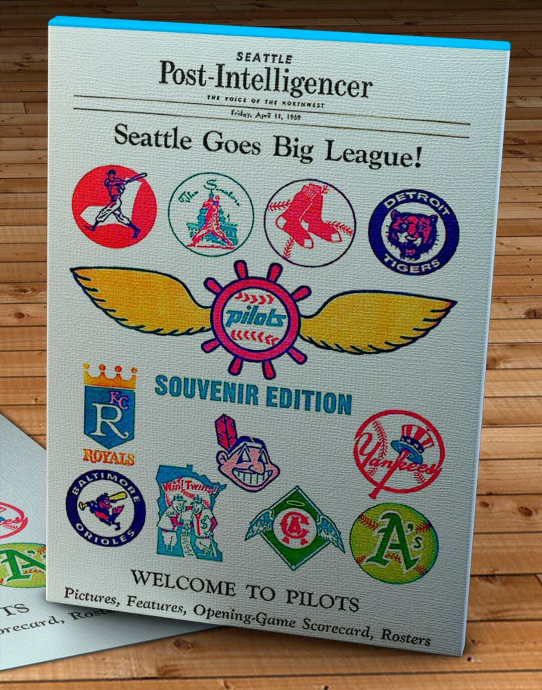 1969 Vintage Seattle Pilots - Seattle Intelligencer Newspaper Program ...