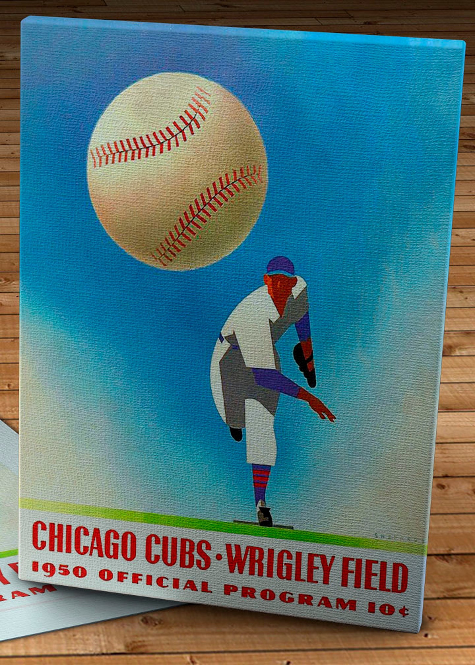 1950 Vintage Chicago Cubs Baseball Program Canvas Gallery - Etsy