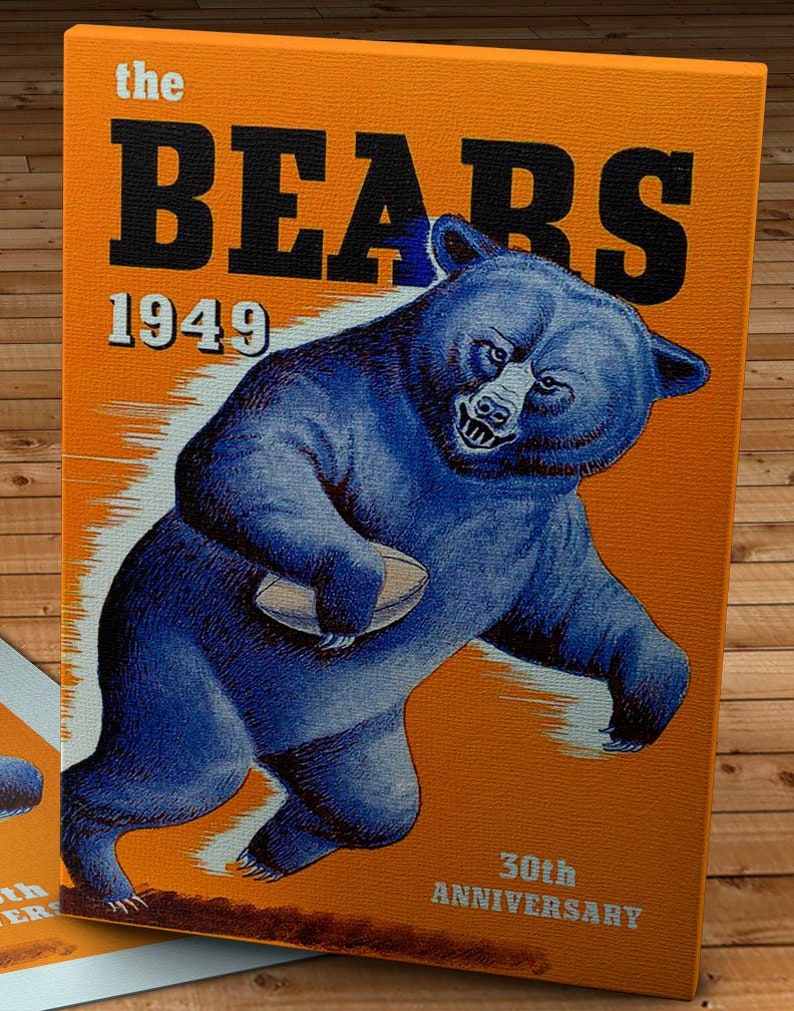 1949 Vintage Chicago Bears Football Yearbook Cover - Canvas Gallery ...