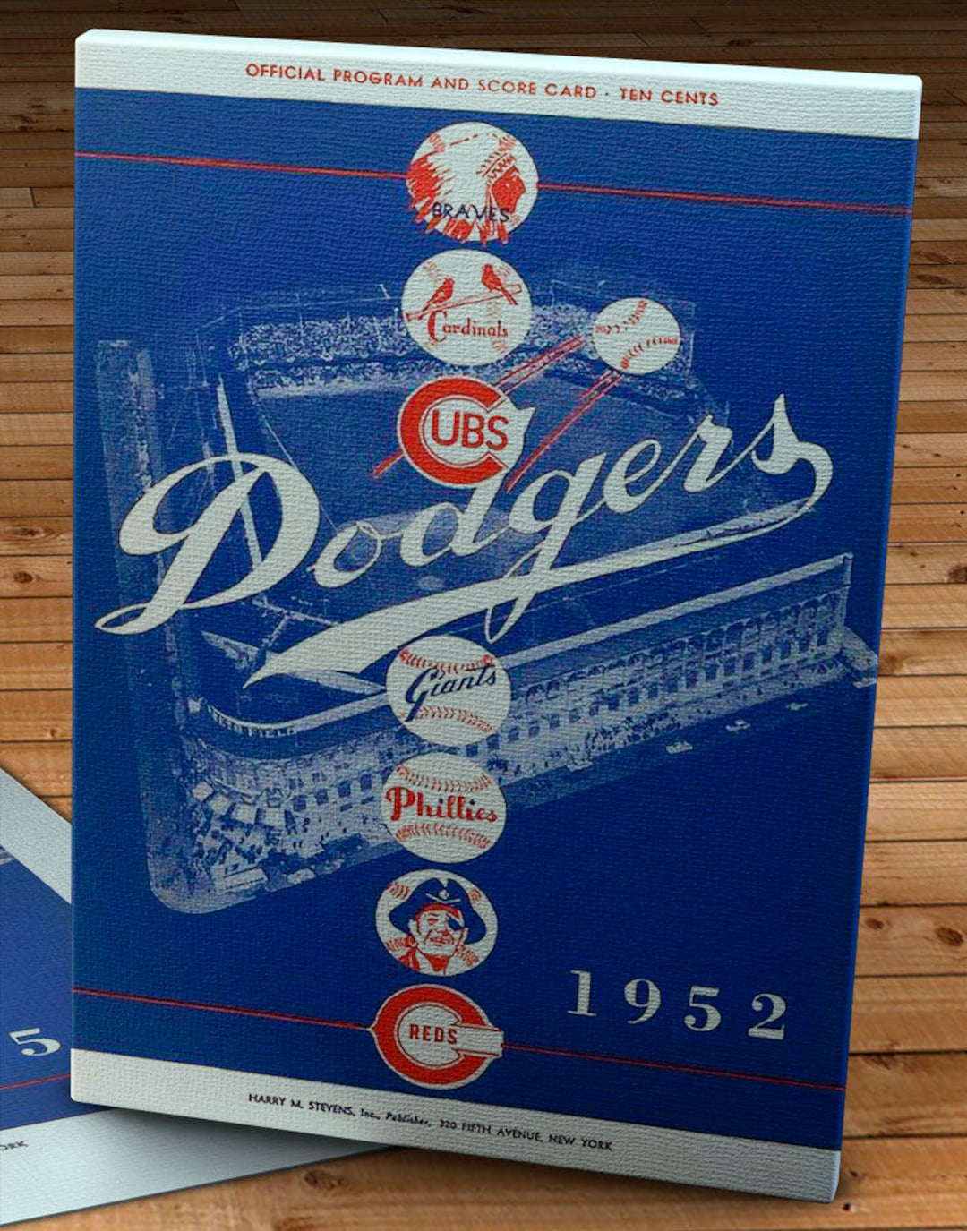 1952 Vintage Brooklyn Dodgers Program Canvas Gallery Wrap - Etsy México
