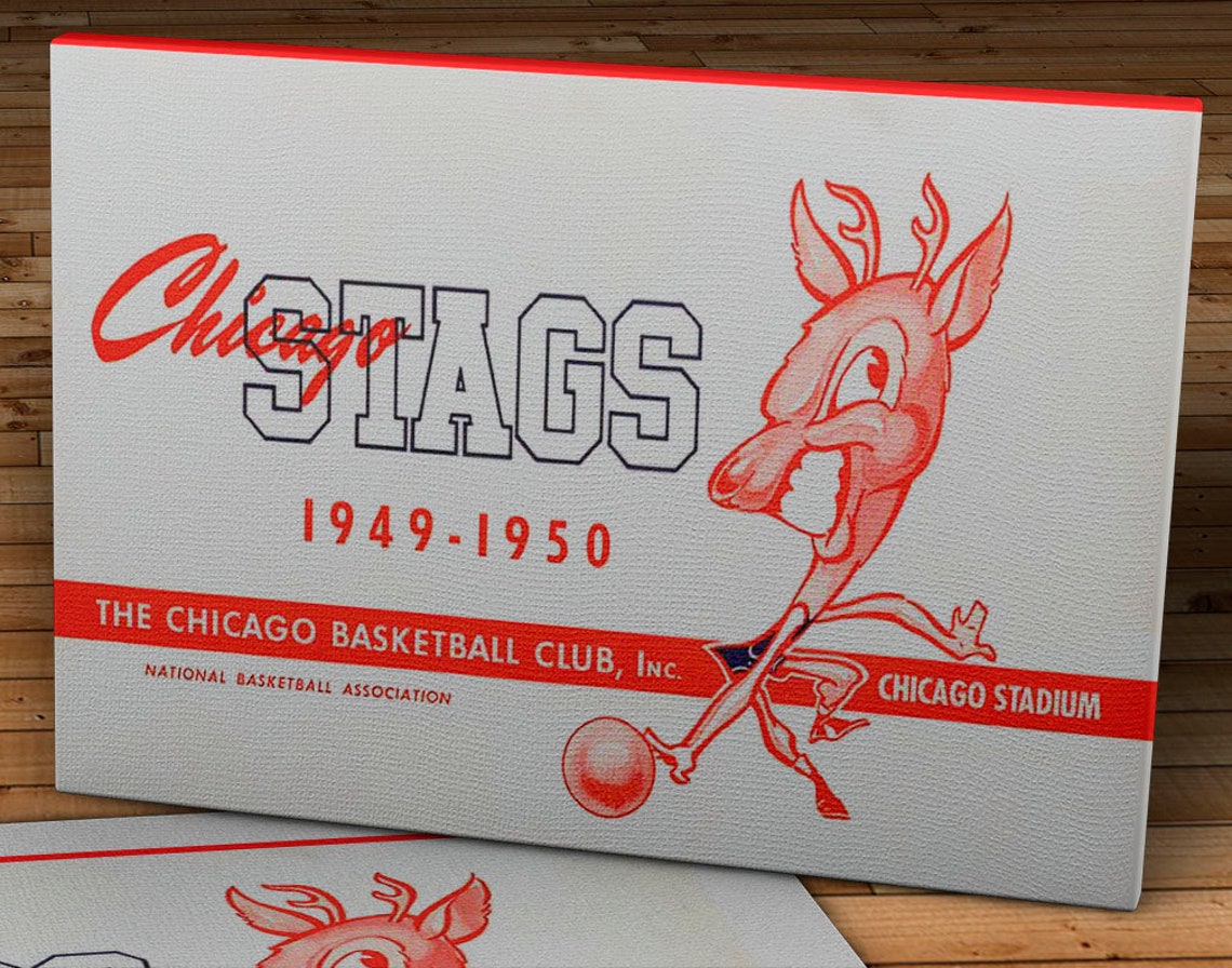 1949-1950 Vintage Chicago Stags Basketball Program Canvas - Etsy