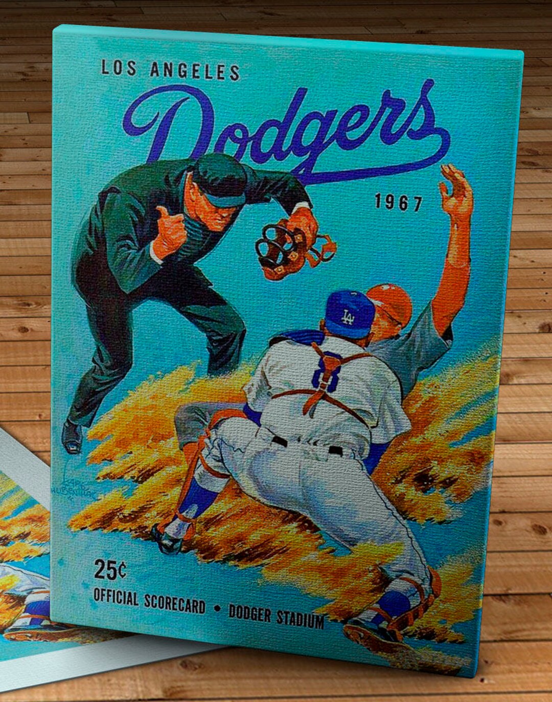 1967 Vintage Los Angeles Dodgers Program Canvas Gallery Wrap - Etsy