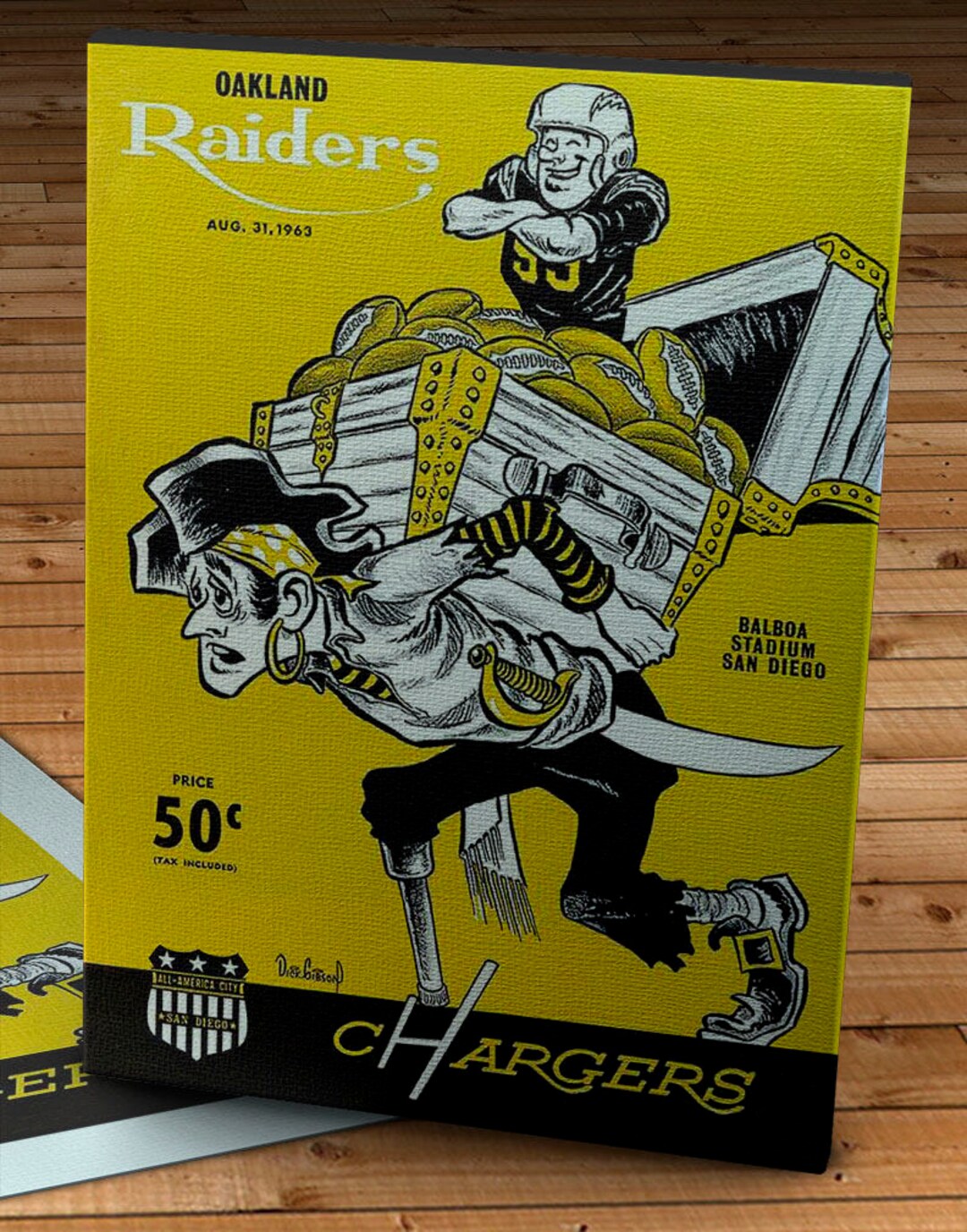 1963 Vintage Oakland Raiders - San Diego Chargers Football Program ...