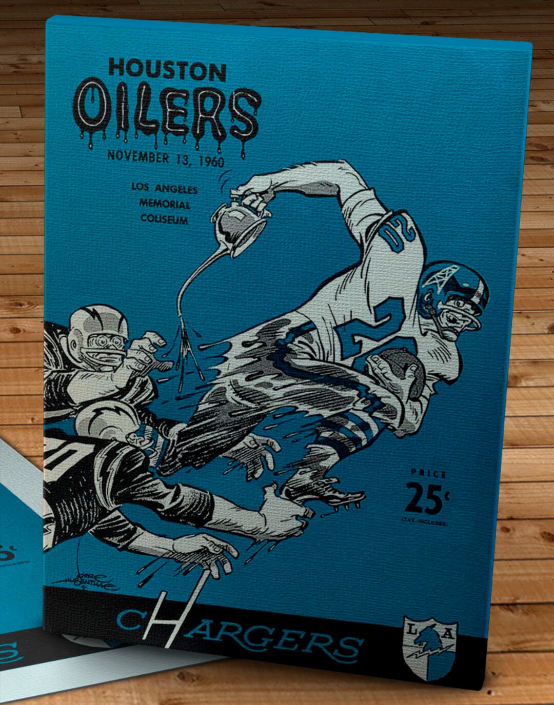 1960 Vintage Houston Oilers - Los Angeles Chargers Football Program ...