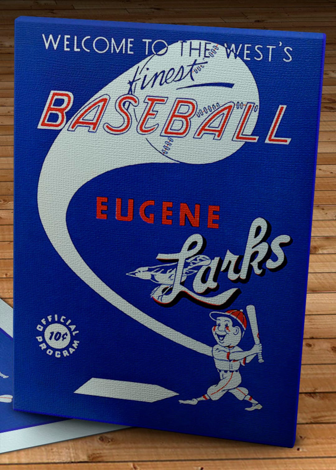 1950 Vintage Eugene Larks - Far West League Baseball Program - Canvas ...
