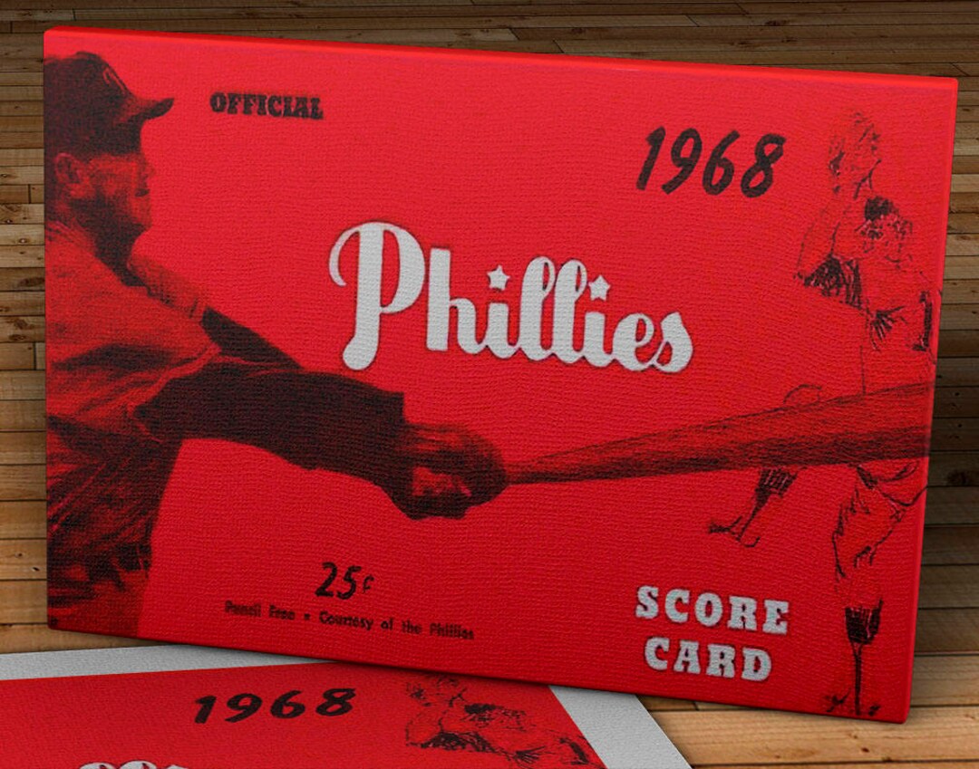 1968 Vintage Philadelphia Phillies Score Card - Canvas Gallery Wrap - Etsy