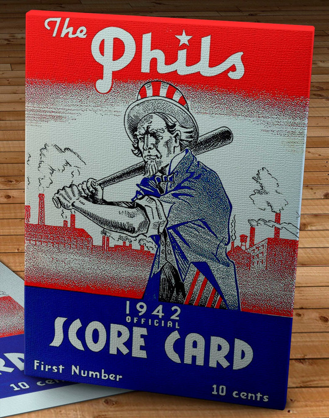 1942 Vintage Philadelphia Phillies Score Card - Canvas Gallery Wrap - Etsy
