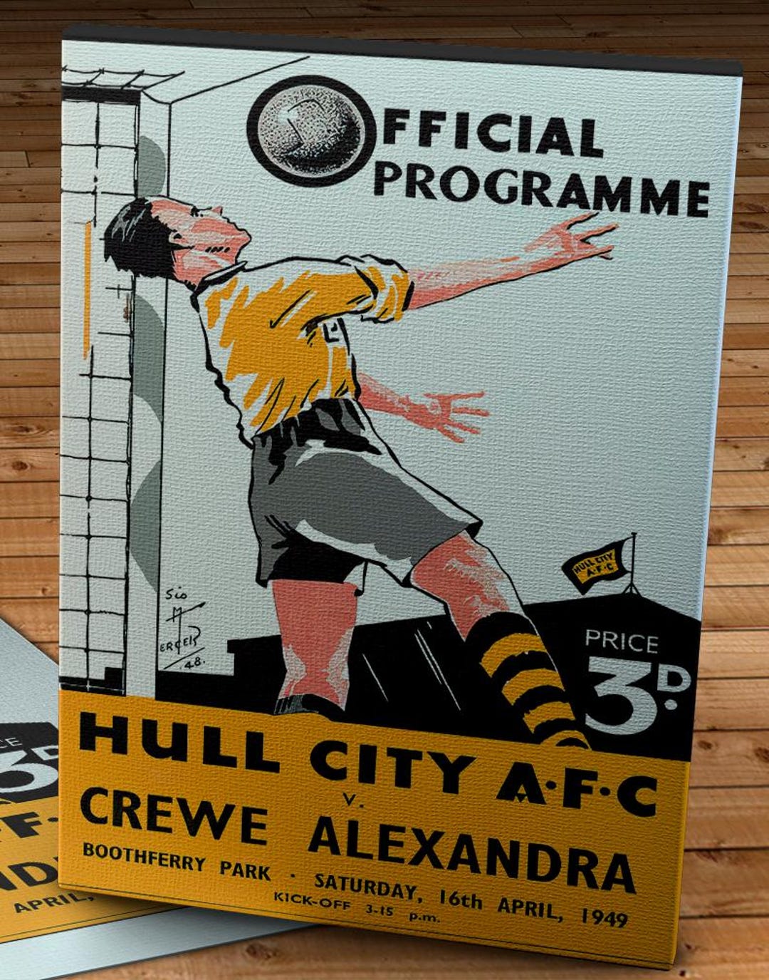 1949 Hull City Football Program Cover – Vintage Canvas Gallery Wrap - Etsy