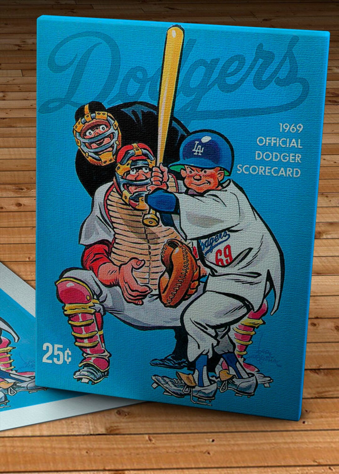 1969 Vintage Los Angeles Dodgers Program - Canvas Gallery Wrap - Etsy