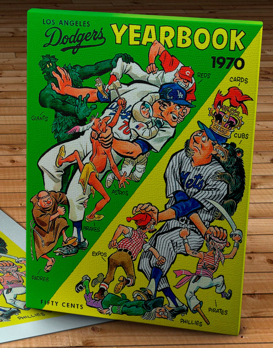 1970 Vintage Los Angeles Dodgers Yearbook - Canvas Gallery Wrap - Etsy