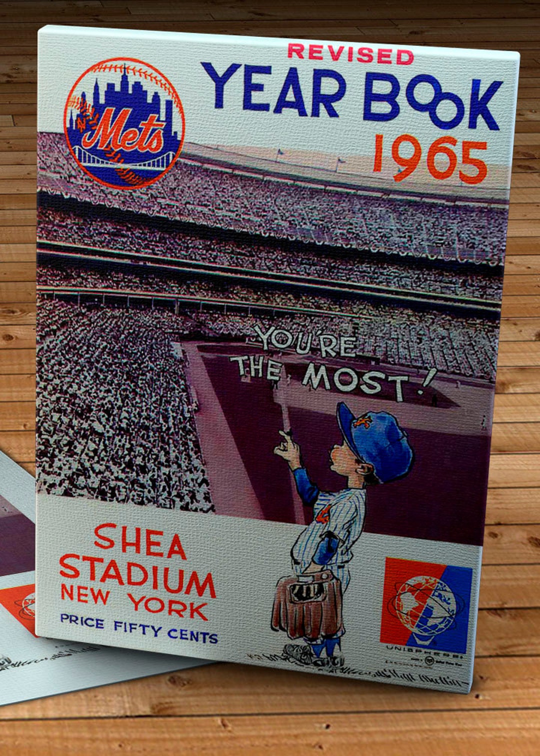 1965 Vintage New York Mets Yearbook Program Cover - Canvas Gallery Wrap ...