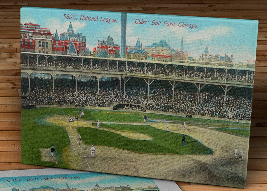 1912 Vintage Chicago Cubs West Side Ball Park Postcard - Canvas Gallery ...