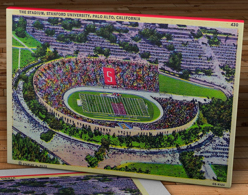 1930's Vintage Stanford Stadium Postcard Stanford University, Palo Alto ...