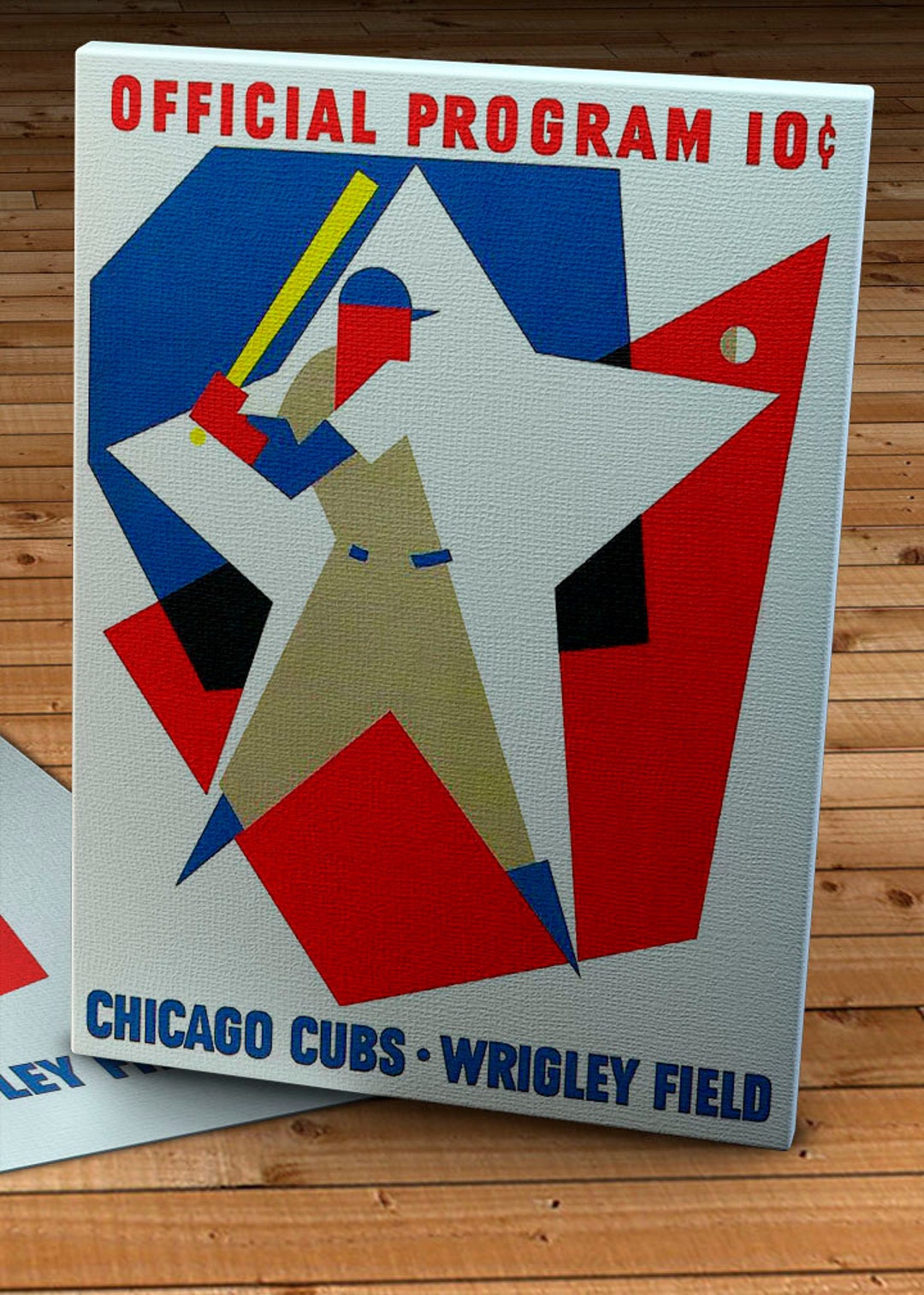 1957 Vintage Chicago Cubs Baseball Program - Canvas Gallery Wrap - Etsy