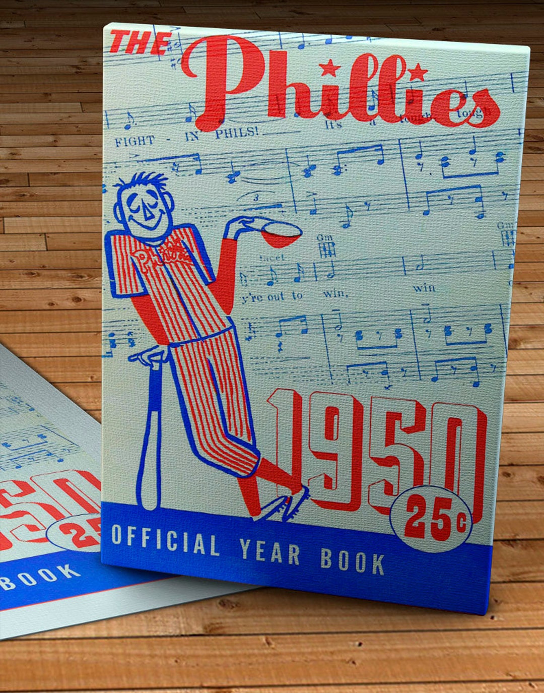 1950 Vintage Philadelphia Phillies Program - Canvas Gallery Wrap - Etsy