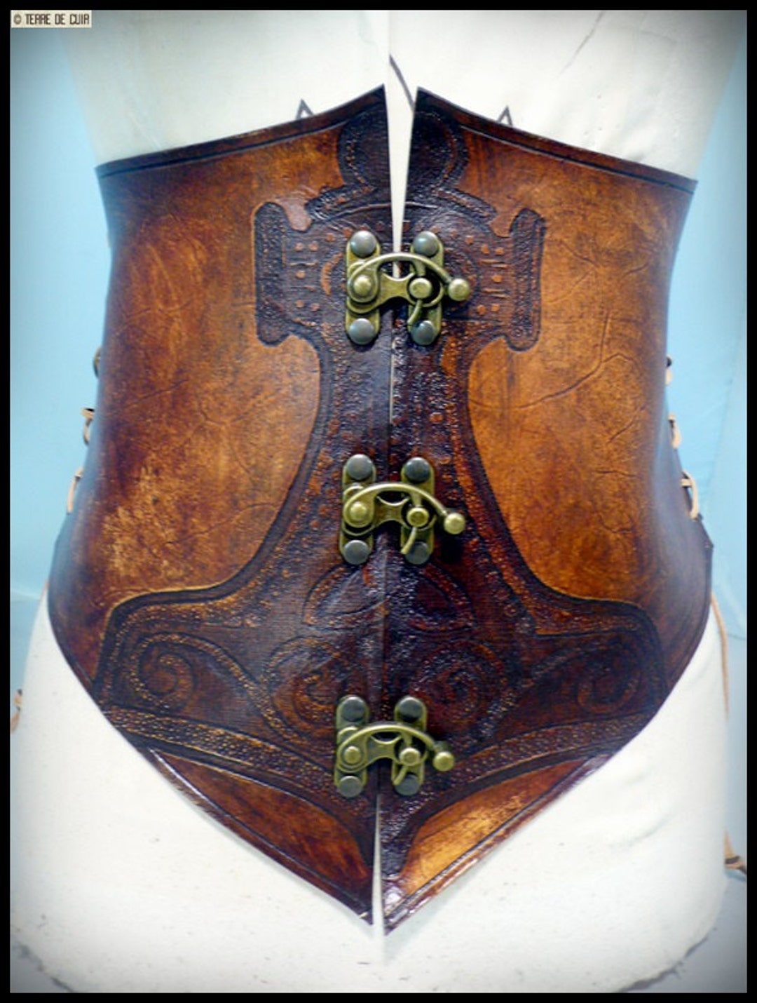 Thor Brown Leather Corset Aged Vegetable Tanned - Etsy