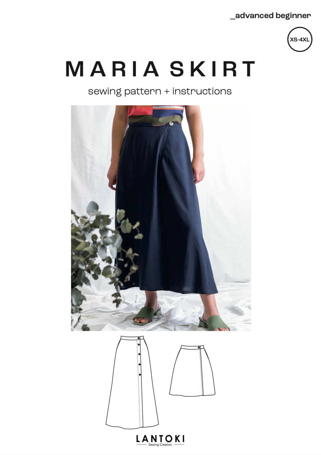Wrap Skirt Sewing Pattern PDF – 2 Lengths (mini & Midi) – Easy Project ...
