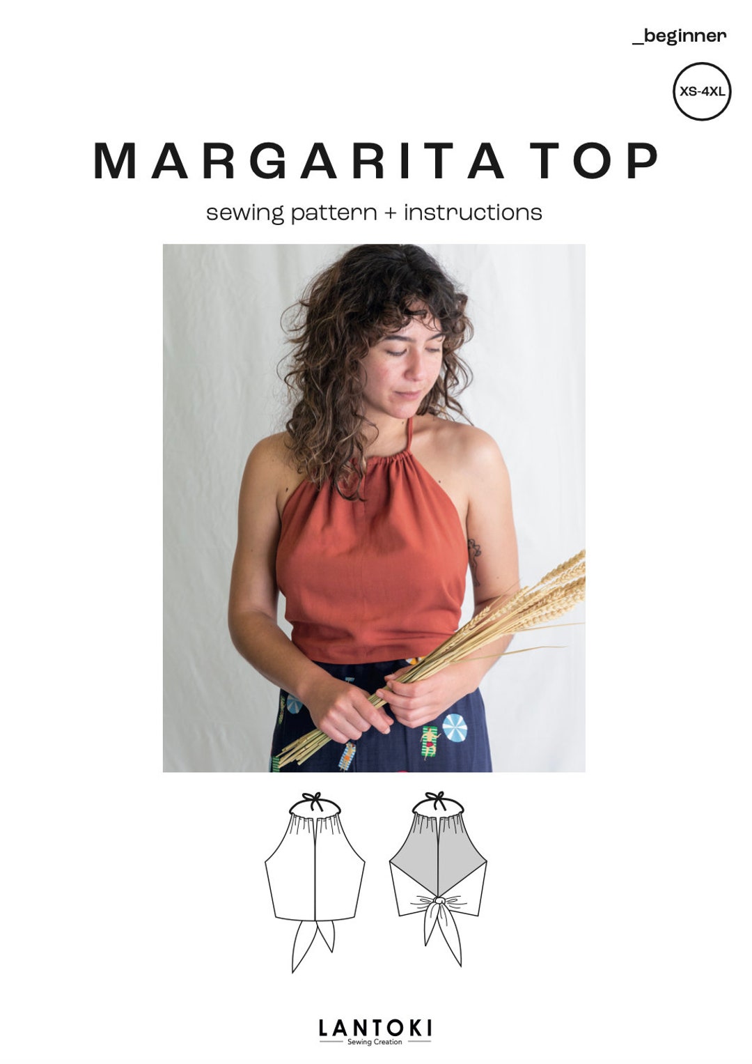 PDF Sewing Pattern – Easy Summer Top With Open Back – Beginner Friendly ...