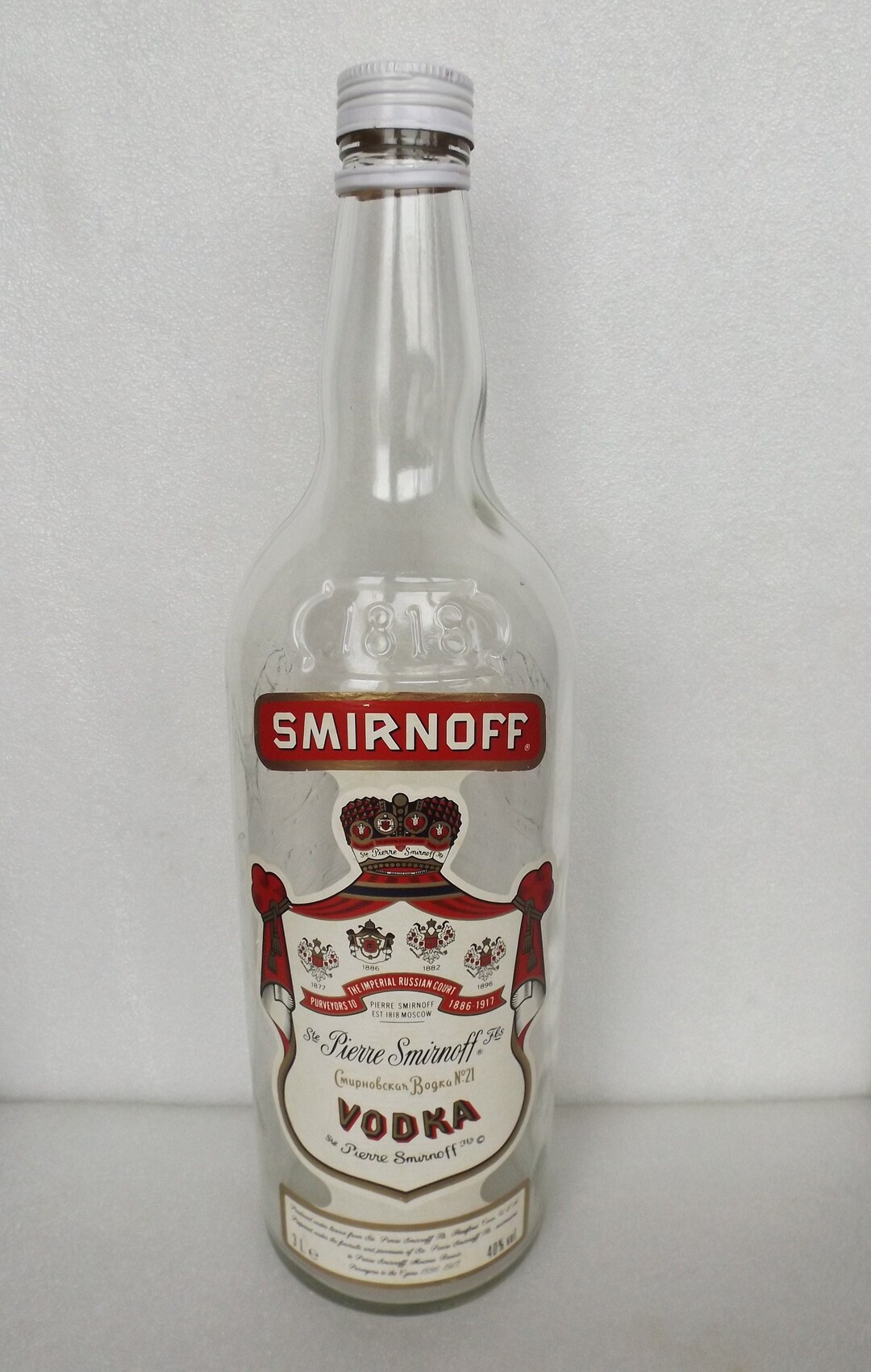 Vintage Smirnoff 1818 Vodka Large Bottle Empty Bottle 3 - Etsy