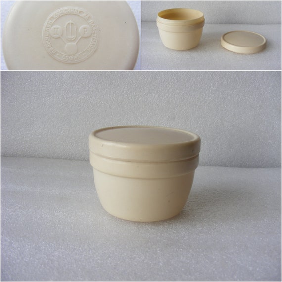 Vintage Plastic Box Round Plastic Box Round Plastic Box | Etsy