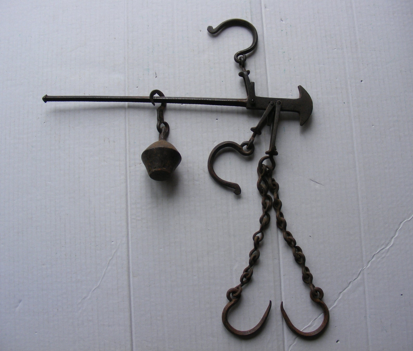 Antique Scale Hanging Scale Three Hooks Scale Primitive - Etsy