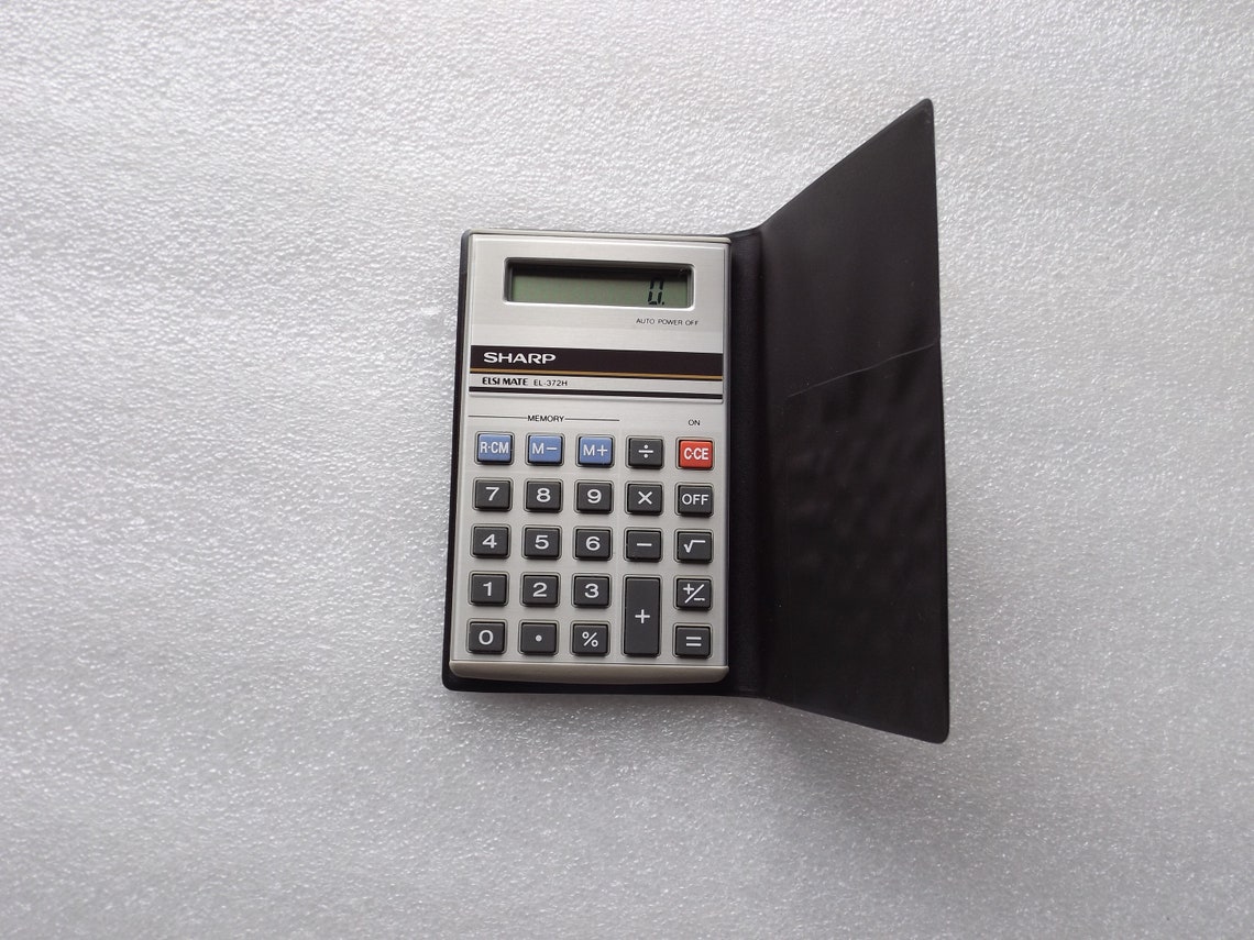 Vintage Calculator Sharp Elsi Mate EL-372H Taiwan Box | Etsy