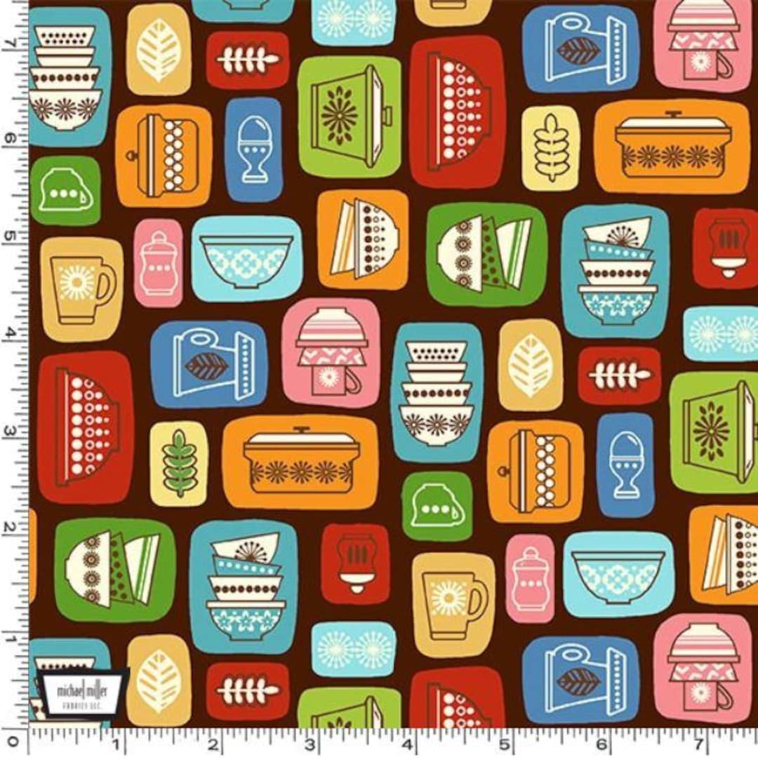 Michael Miller Fabrics CX9582 BROW D Flea Market Rare Out of Print ...