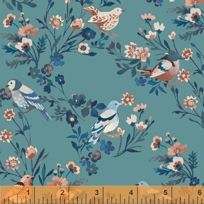 Windham Fabric Birdsong 50643-3. %100 Color Quality Cotton by Fat 1/4 ...