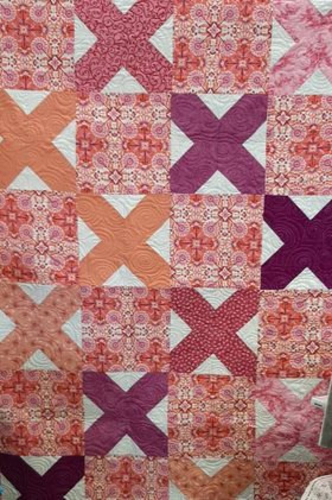 Cross Stitched Quilt Kit. Running Doe Quilts for Villa Rosa | Etsy