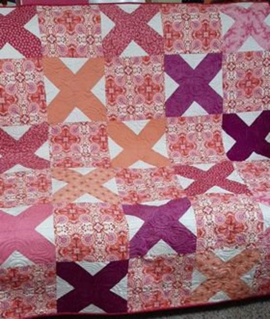 Cross Stitched Quilt Kit. Running Doe Quilts for Villa Rosa | Etsy