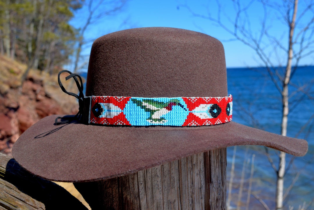 Hummingbirds in Red - Beaded Hat Band - Etsy