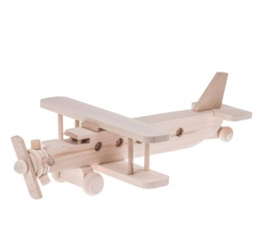 Handmade Wooden Plane Toy: Natural Beechwood, Kids Pretend Play - Etsy