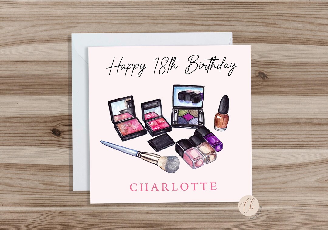 Personalised Make up Birthday Card, Girls Birthday Card, Girls ...