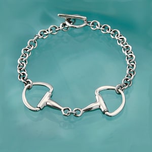 Sterling Silver Snaffle Bit Bracelet - Equestrian Jewelry - Etsy