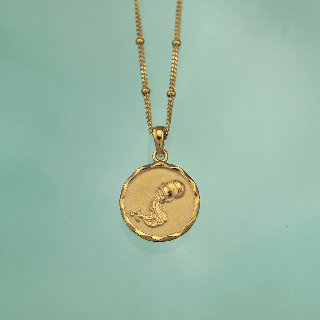 Gold Star Sign Zodiac Necklaces | Aquarius Pendant | Horoscope ...