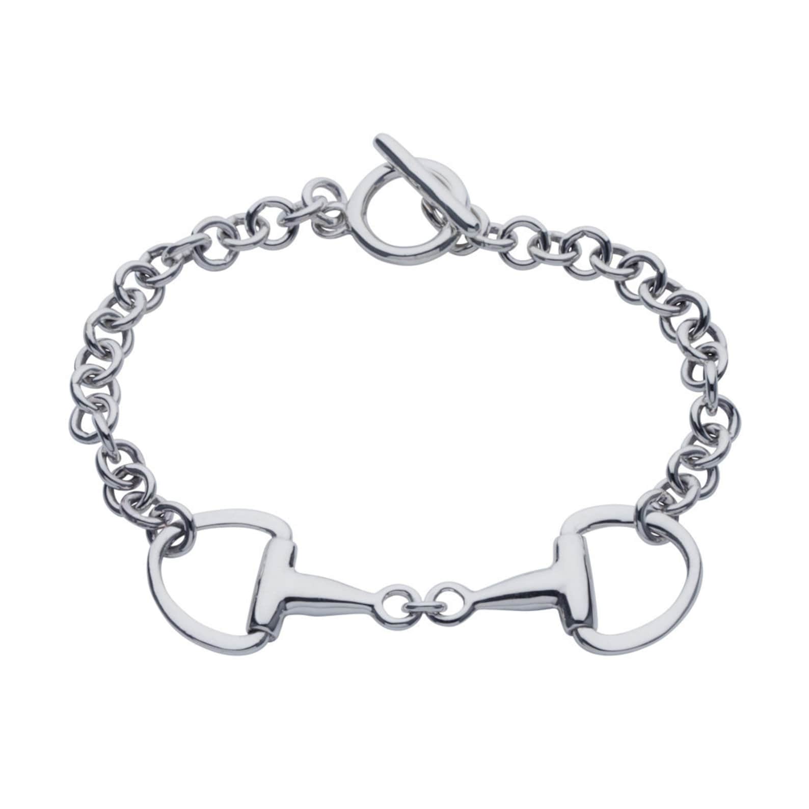 Sterling Silver Snaffle Bit Bracelet - Equestrian Jewelry - Etsy