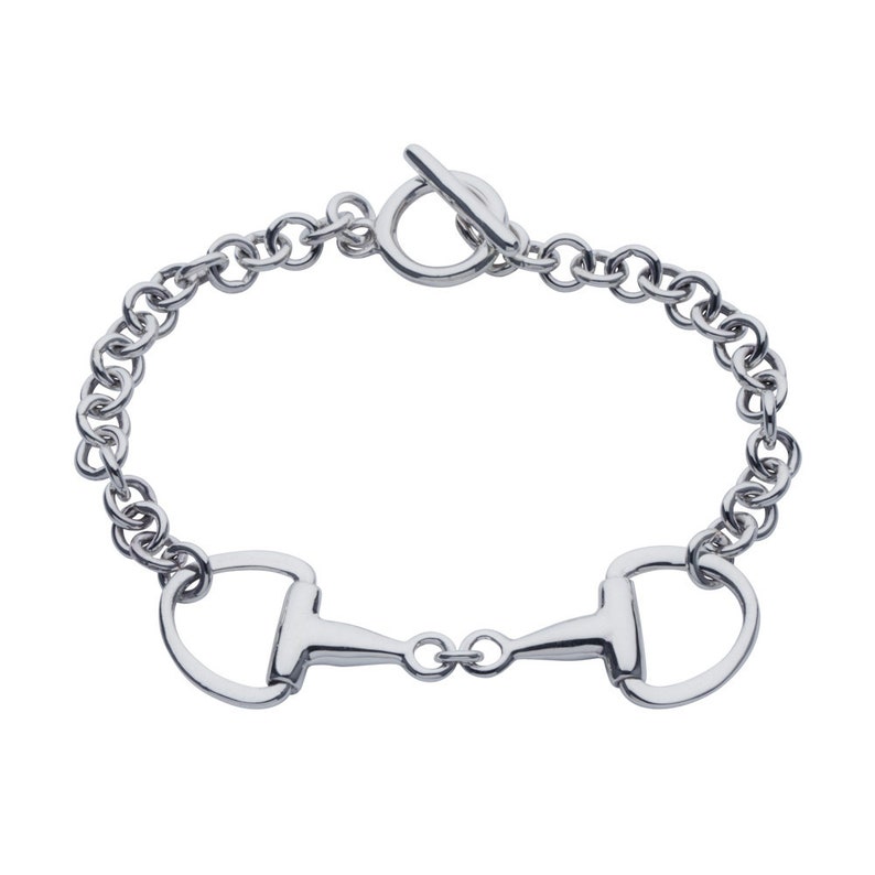 Sterling Silver Snaffle Bit Bracelet - Equestrian Jewelry - Etsy