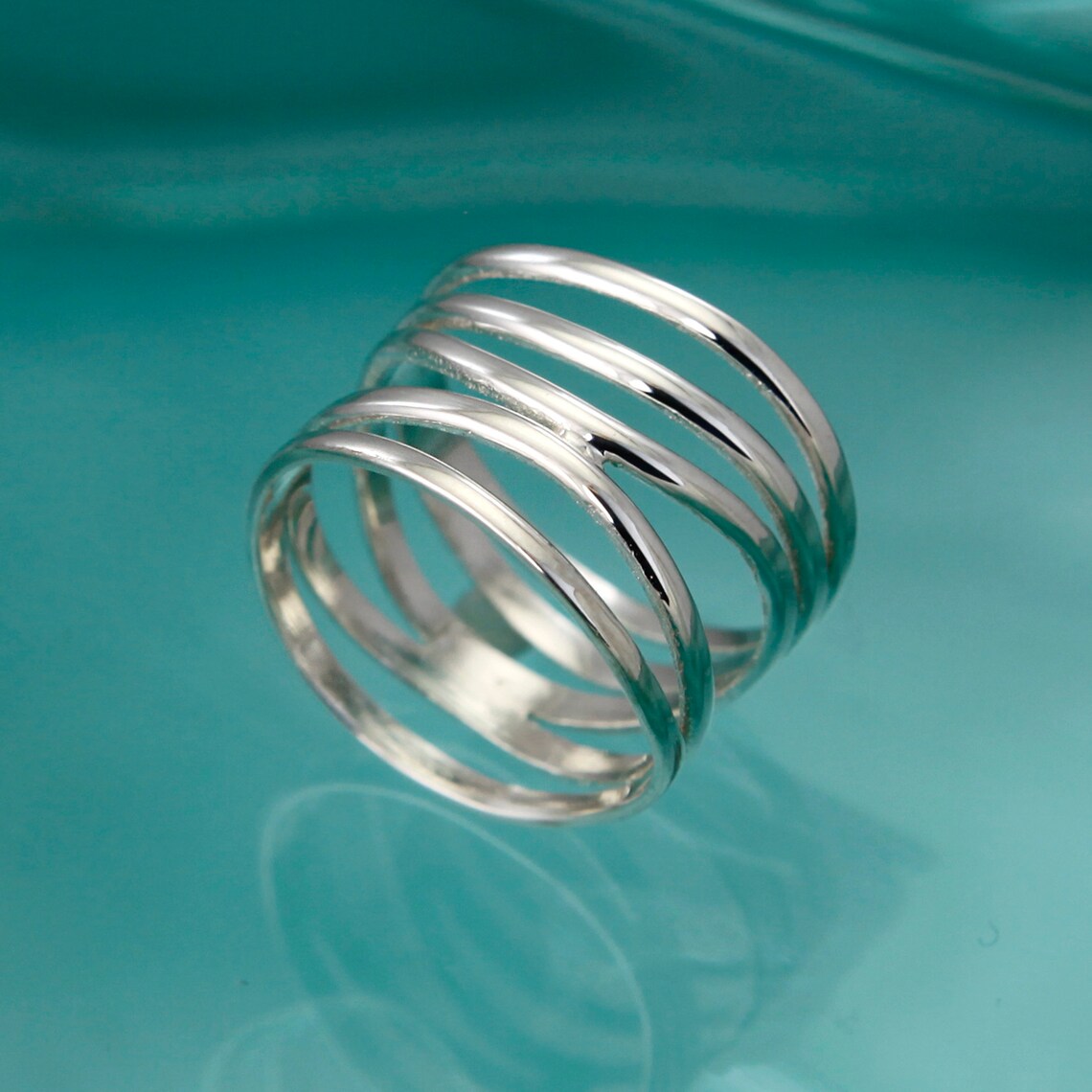 Silver Ring Wide Wrap Ring Multi Band Ring Statement Ring | Etsy