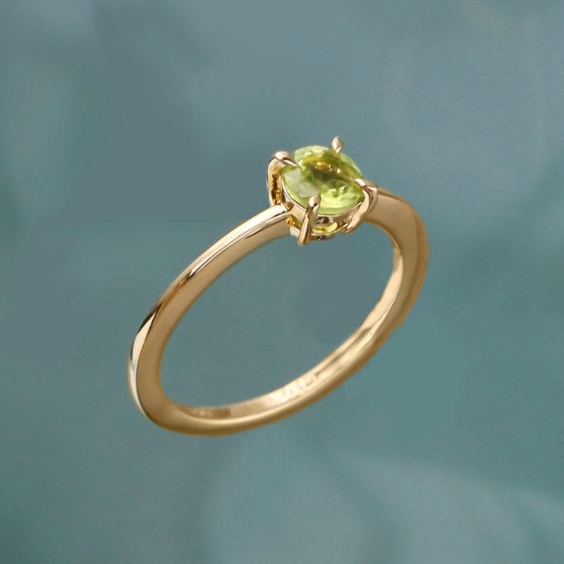 Gold Peridot Ring - Etsy