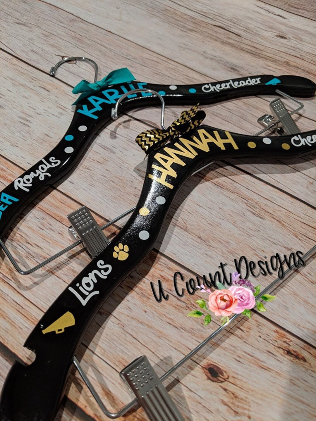 Black Uniform Hanger With Clips for Cheerleader, Dancers, Volleyball ...