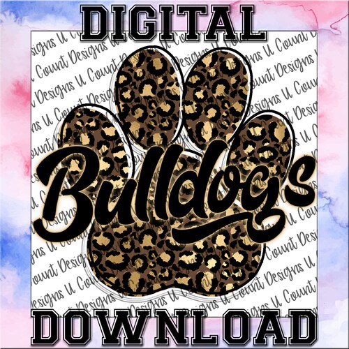 Leopard Paw Print Bulldogs PNG Sublimation | Etsy