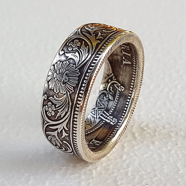 Silver Coin Ring - Etsy