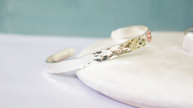 Silver Textured Bangle With Hidden Message Personalised - Etsy UK