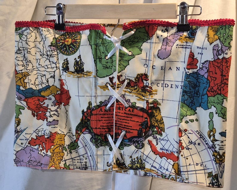 Color Pirate Map Over Bust Corset Plus Size - Etsy