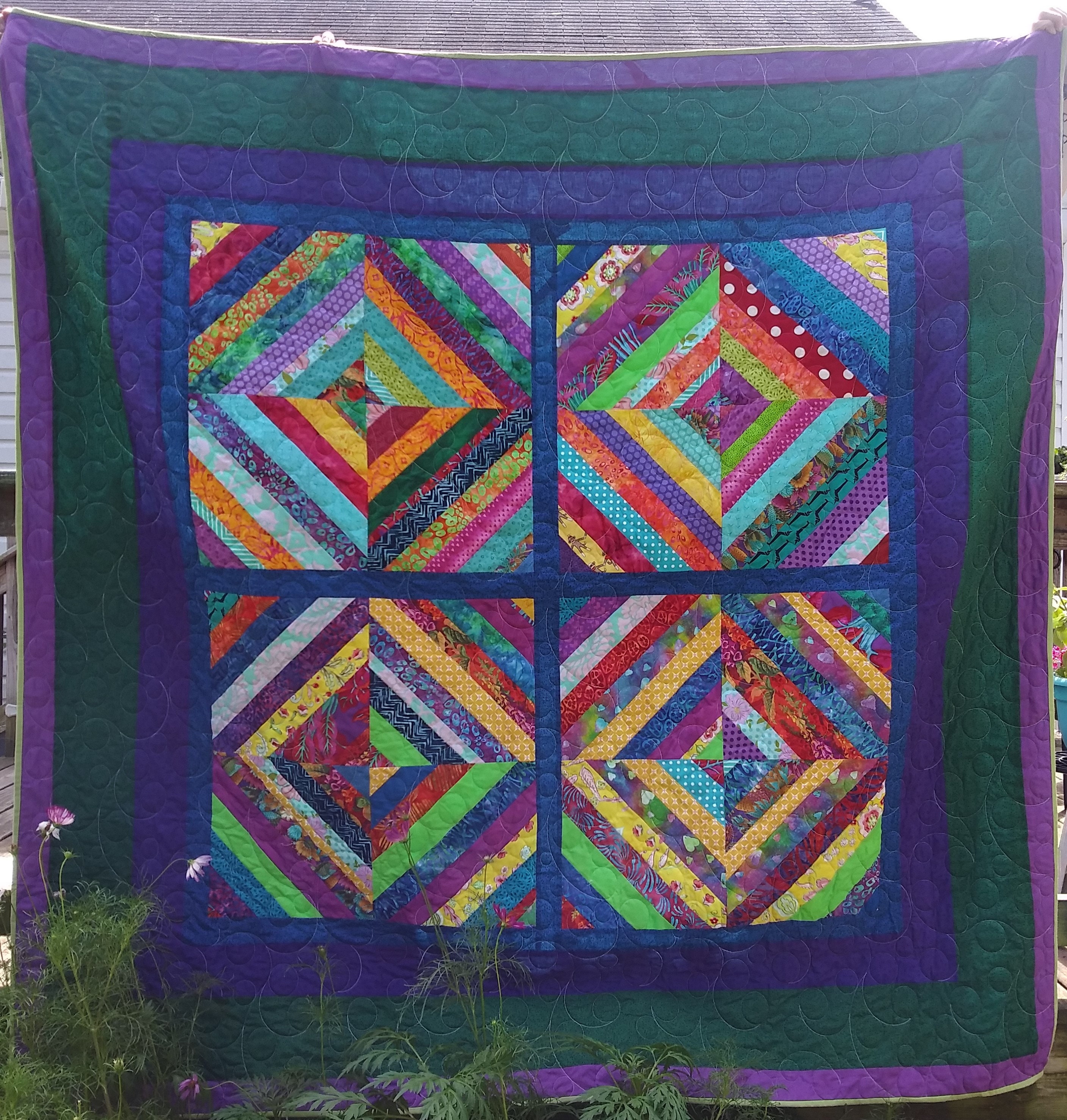 Modern Kaleidoscope Quilt Colorful Square | Etsy